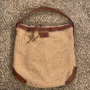 Lucky Brand Bags | Extra Large Leather And Canvas Bag | Poshmark